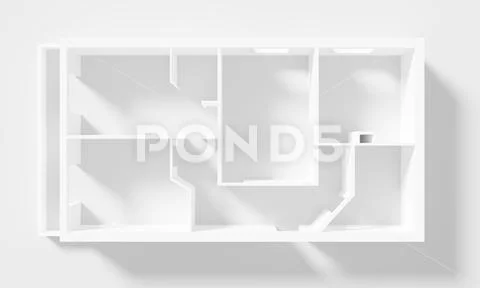 Paper Model Of Apartment, floor plan: Royalty Free #82912822