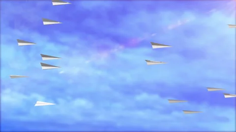 paper plane aircraft flying loop animati... | Stock Video | Pond5
