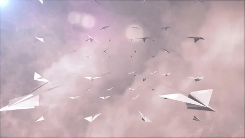 paper plane aircraft flying loop animati... | Stock Video | Pond5