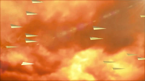 paper plane aircraft flying loop animati... | Stock Video | Pond5