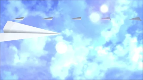 paper plane aircraft flying loop animati... | Stock Video | Pond5