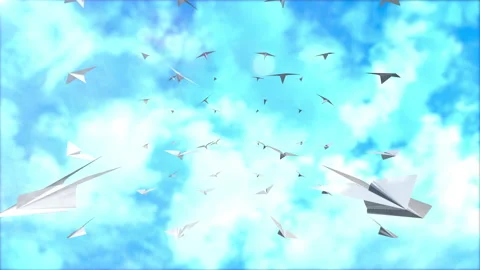 paper plane aircraft flying loop animati... | Stock Video | Pond5