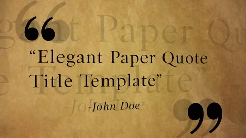 After Effects Template ~ AE: Paper Quotes #146835061 | Pond5