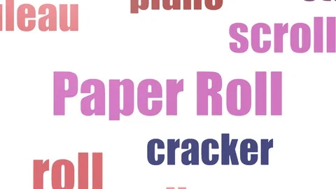 Paper Roll Word Cloud Animated On White ... | Stock Video | Pond5