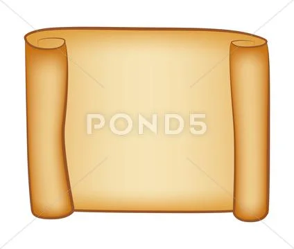 Paper scroll vector isolated on white background. Empty parchment rolled up s Illustration #56151204