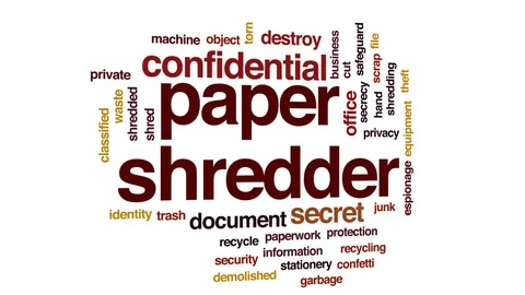 Paper shredder animated word cloud, text... | Stock Video | Pond5