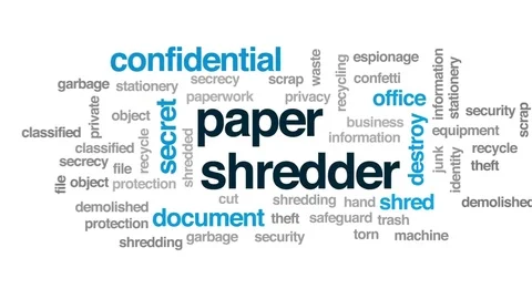 Paper shredder animated word cloud, text... | Stock Video | Pond5