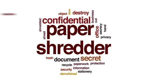Paper shredder animated word cloud, text... | Stock Video | Pond5