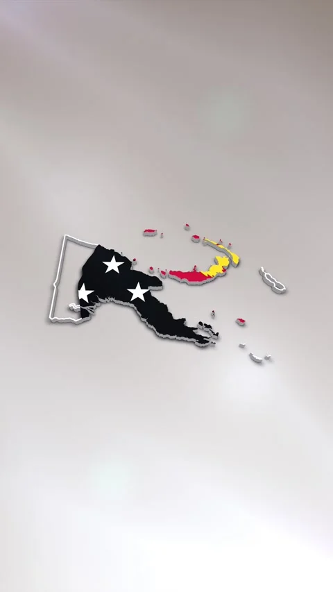 Papua New Guinea Flag Map