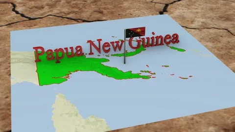 Papua New Guinea Map and Papua New Guine... | Stock Video | Pond5