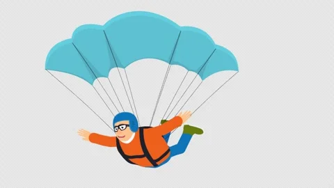 Parachutist. Animation of a paratrooper ... | Stock Video | Pond5