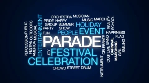 Parade animated word cloud, text design ... | Stock Video | Pond5