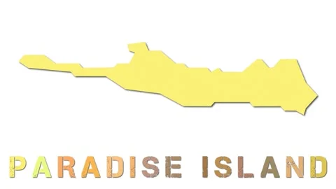 Paradise Island map with paper regions. ... | Stock Video | Pond5