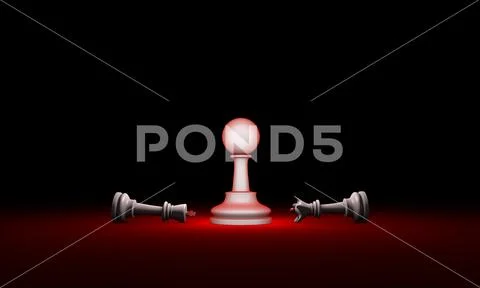 Paradox. Strength and weakness (chess metaphor). 3D illustration ...