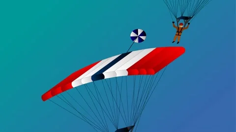paragliders background and 2d animation,... | Stock Video | Pond5