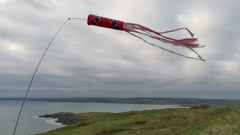 Paraglider's windsock waving in the wind... | Stock Video | Pond5
