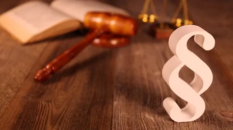 Paragraph sign, Mallet, Law, legal code ... | Stock Video | Pond5