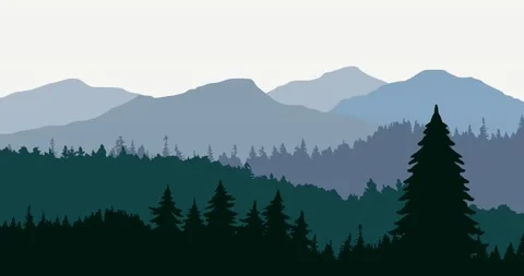 parallax animation of mountain forest wi... | Stock Video | Pond5