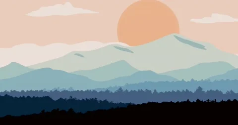 parallax animation of mountain scenery w... | Stock Video | Pond5