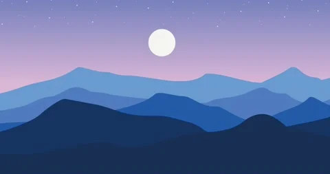 parallax animation of mountain scenery a... | Stock Video | Pond5