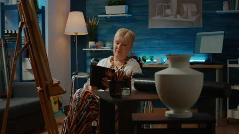 Paralyzed artist with physical disabilit... | Stock Video | Pond5