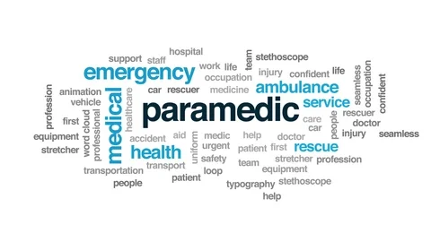 Paramedic animated word cloud. Kinetic t... | Stock Video | Pond5