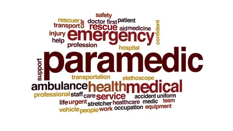 Paramedic animated word cloud, text desi... | Stock Video | Pond5