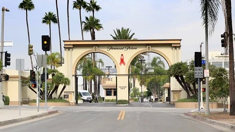 Paramount Gates - Hollywood Sign in the ... | Stock Video | Pond5