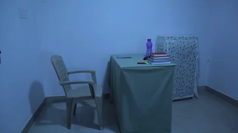 Paranormal activity, Chair moving by its... | Stock Video | Pond5