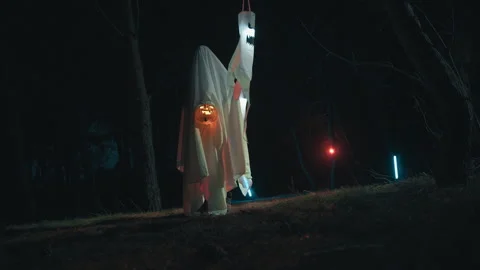 Paranormal Ghost With Halloween Pumpkin ... | Stock Video | Pond5