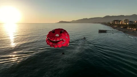 Parasailing over the sea at the most bea... | Stock Video | Pond5