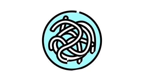 parasitic worms ascaris color icon anima... | Stock Video | Pond5