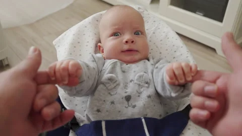 Parent point of view cute caucasian baby... | Stock Video | Pond5