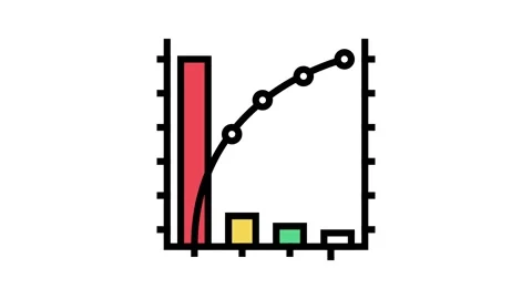 pareto chart color icon animation | Stock Video | Pond5