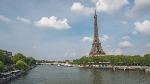 Paris France time lapse 4K, city skyline... | Stock Video | Pond5