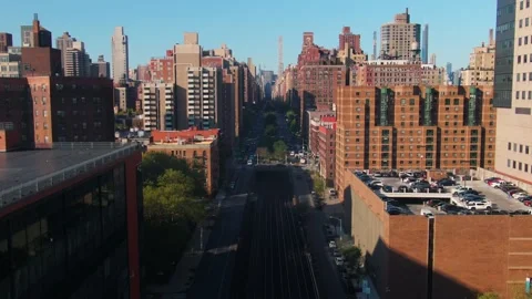 Park Ave buildings Aerial NYC subway met... | Stock Video | Pond5