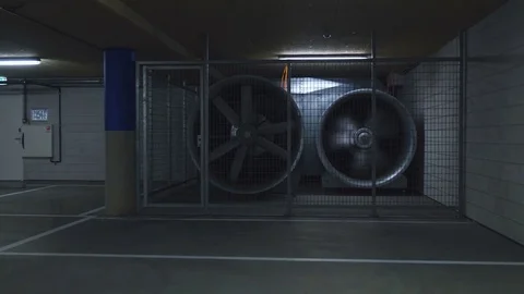 Parking Lot Ventilation Fans | Stock Video | Pond5