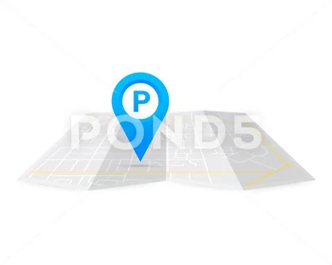 Parking pinpoint blue on map. Parking map point sign. Vector stock ...