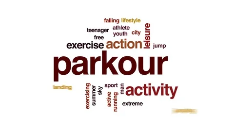 Parkour animated word cloud, text design... | Stock Video | Pond5