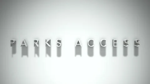 parks access 3D title animation white te... | Stock Video | Pond5