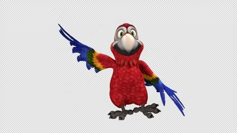Parrot dance - 3d render looped with alp... | Stock Video | Pond5