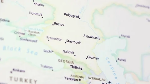 Part of Russia with Caucasus and Volgogr... | Stock Video | Pond5