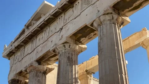 Parthenon ancient greek columns - Athens... | Stock Video | Pond5