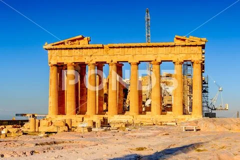 Parthenon, an ancient Greek temple dedicated to the goddess Athena, Acropoli Stock Photo #89045980
