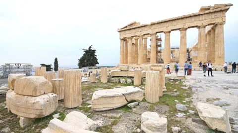 Parthenon temple ruins building at Acrop... | Stock Video | Pond5