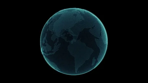 Particle effect with Planet earth rotati... | Stock Video | Pond5