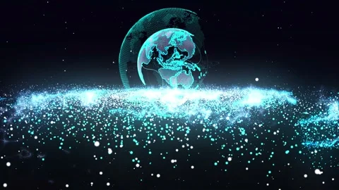 particle galaxy world global animation | Stock Video | Pond5