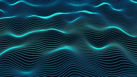 Particle wave, Grid Line Wave Motion Ani... | Stock Video | Pond5