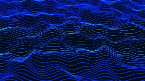 Particle wave, Grid Line Wave Motion Ani... | Stock Video | Pond5