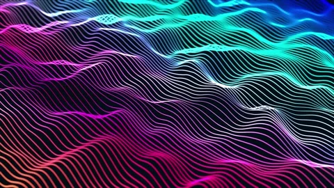 Particle wave, Grid Line Wave Motion Ani... | Stock Video | Pond5